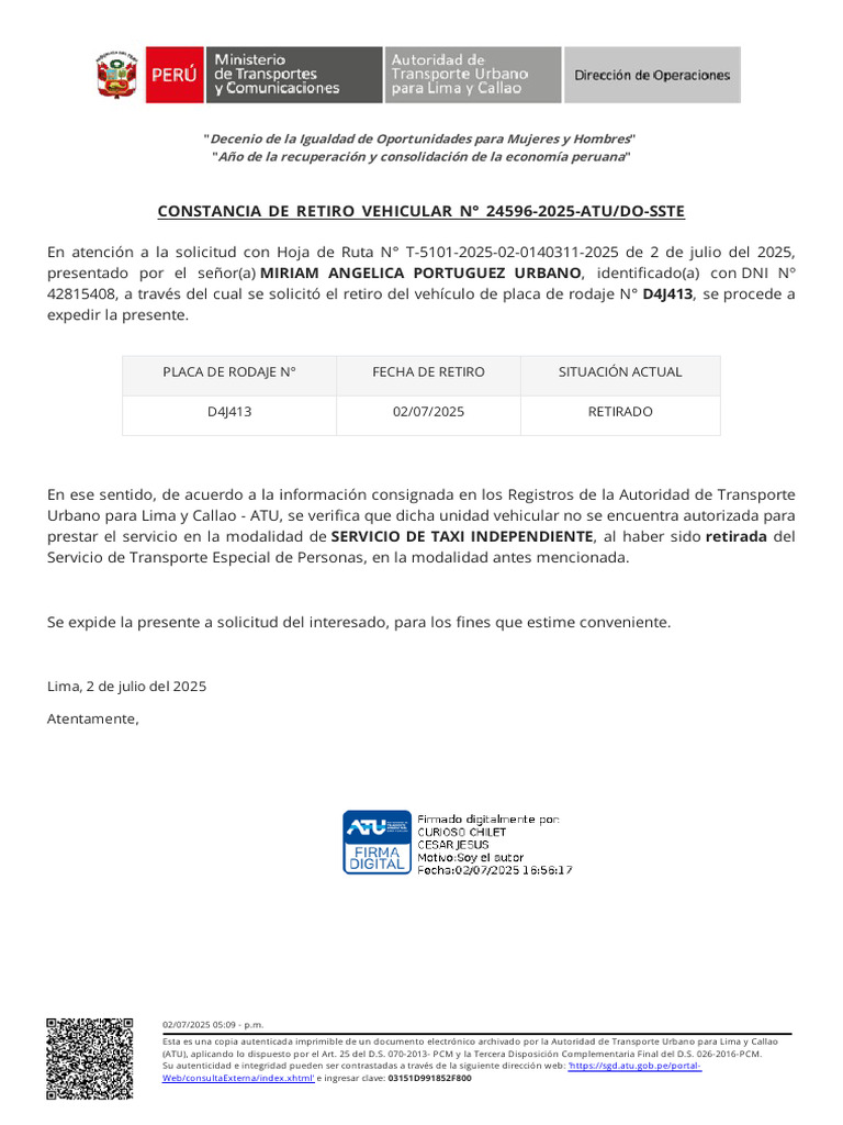 Constacia de Baja Vehicular | PDF