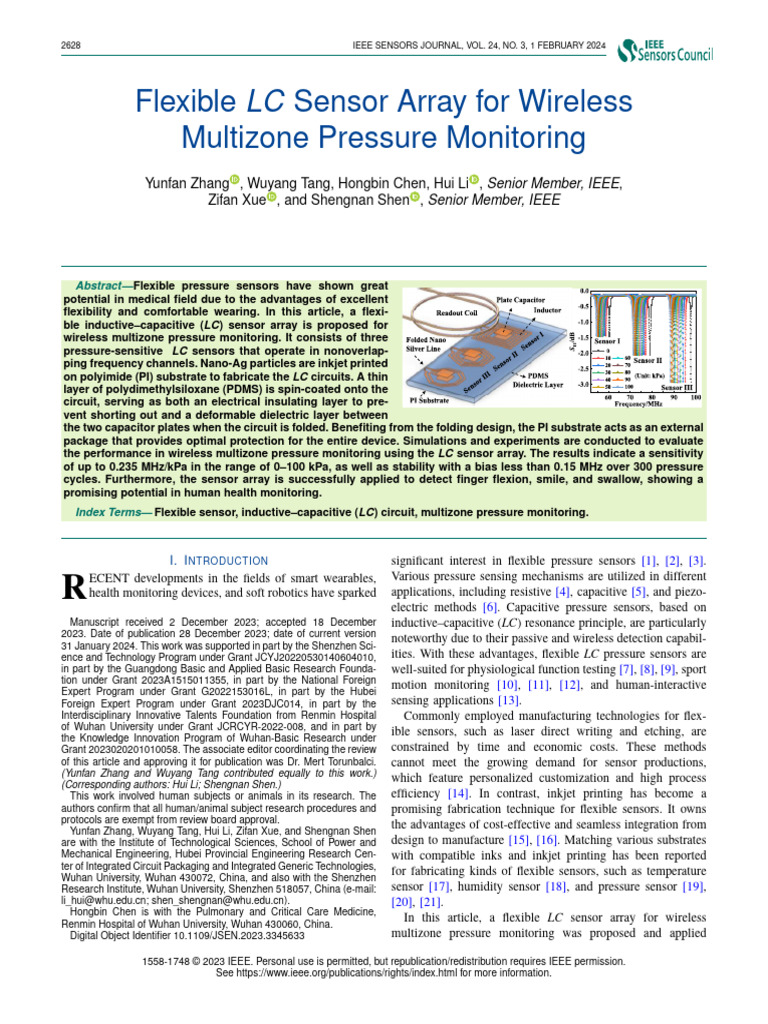 Flexible LC Sensor Array for Pressure Monitoring | PDF | Capacitor ...