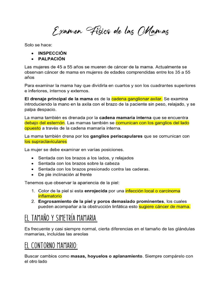 Repaso Semio t Final | PDF | Pecho | Cáncer de mama