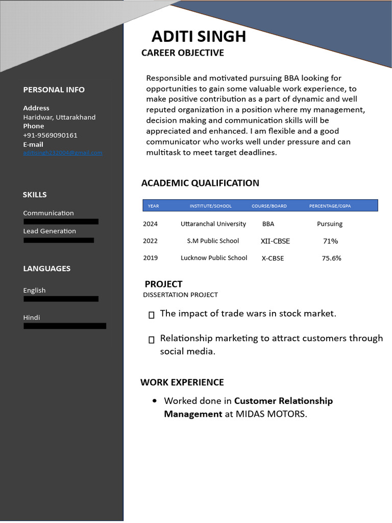 Aditiresume 241120 082057 | PDF
