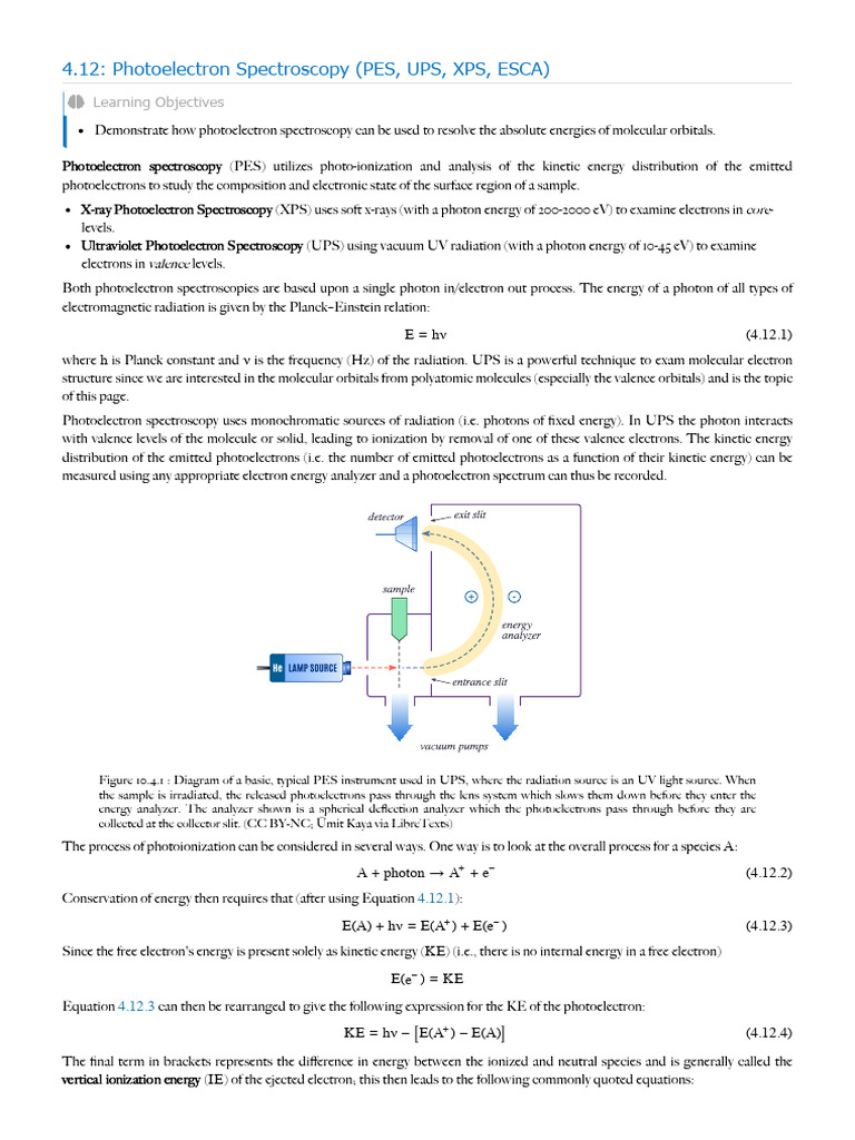 Understanding Photoelectron Spectroscopy | PDF | Molecular Orbital | X ...