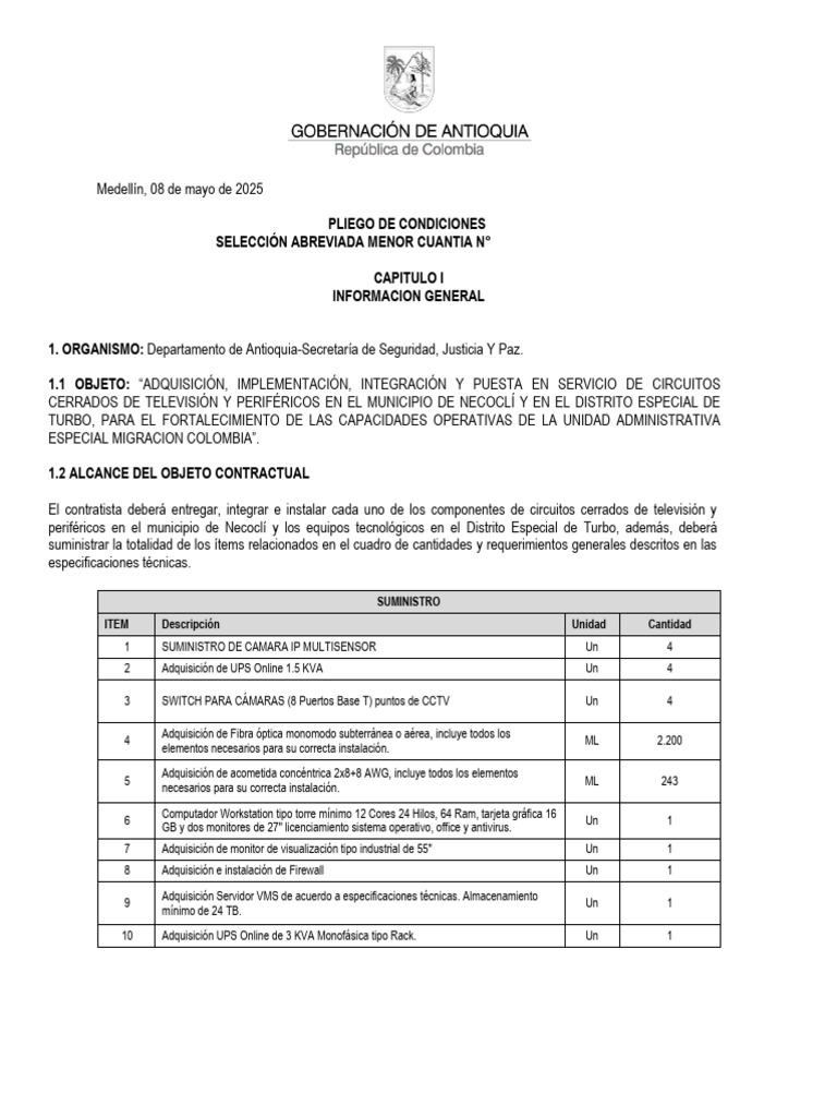 PLIEGO DE CONDICIONES DEFINITIVO | PDF