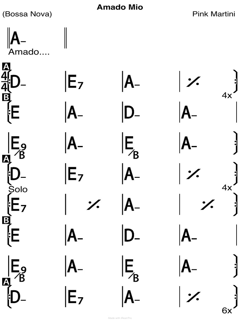 Amado Mio Bossa Nova Sheet Music | PDF