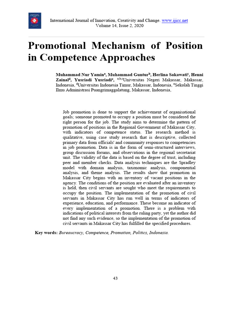 Promotion Mechanisms in Makassar Government | PDF | Performance ...