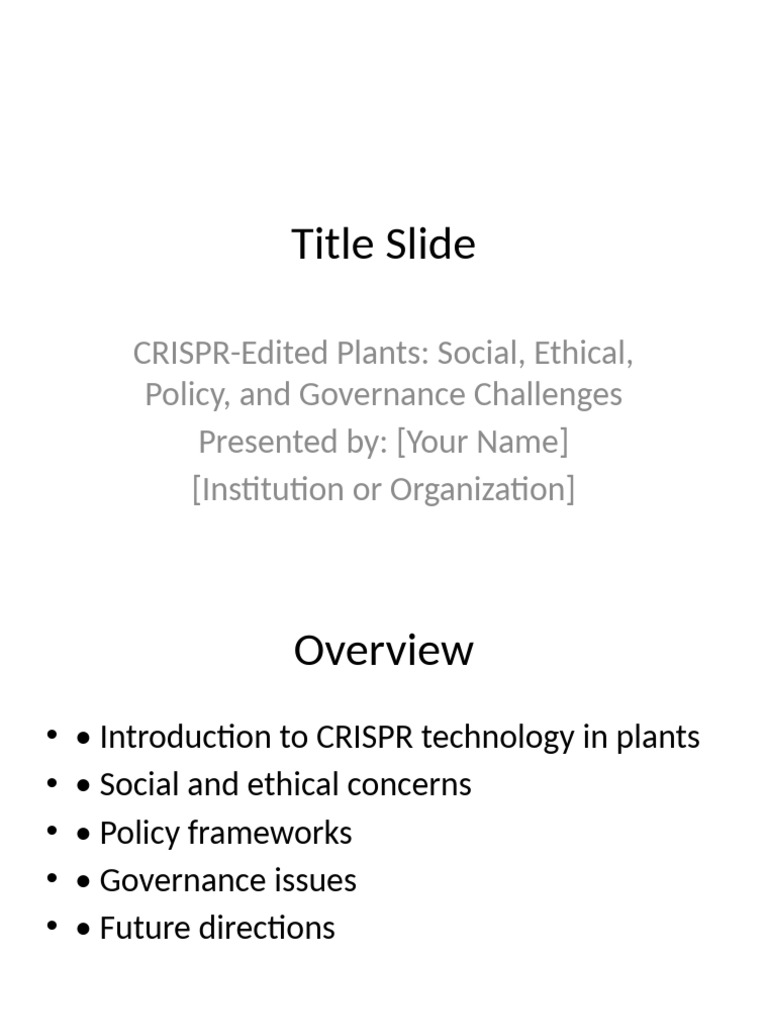 VV Good 2-CRISPR Edited Plants Challenges With Visuals | PDF ...
