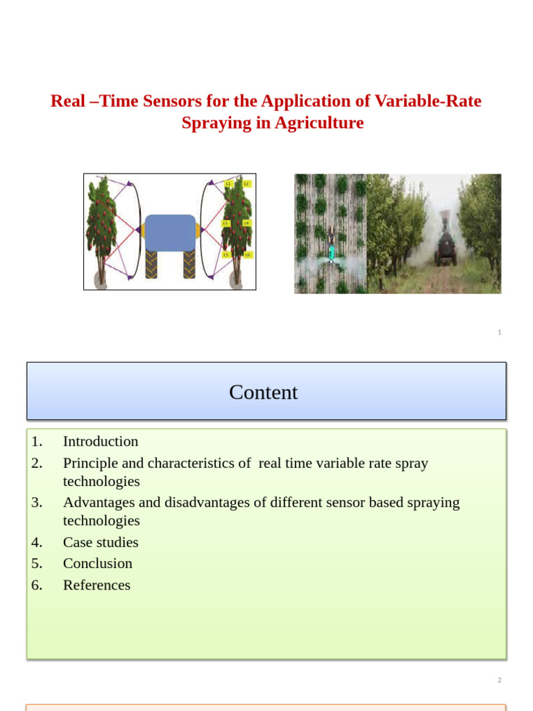 Real –Time Sensors for the Application of Variable-Rate Spraying in Agriculture | PDF | Lidar ...