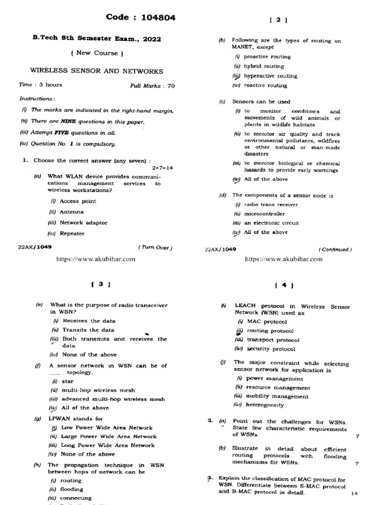 Ece 8th Sem 2022 Pyq | PDF