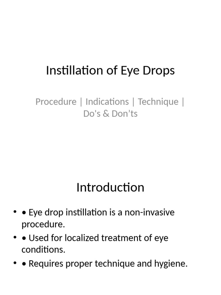 Eye Drop Instillation Procedure Guide | PDF