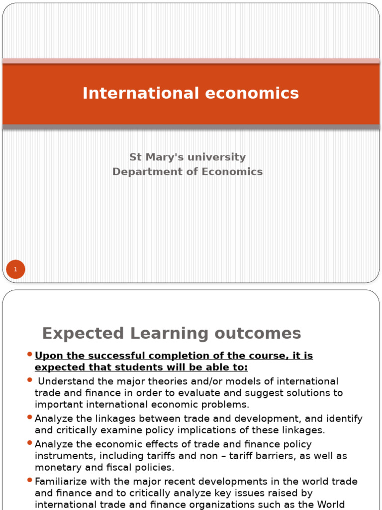 International Economics Course Overview | PDF | International Economics ...