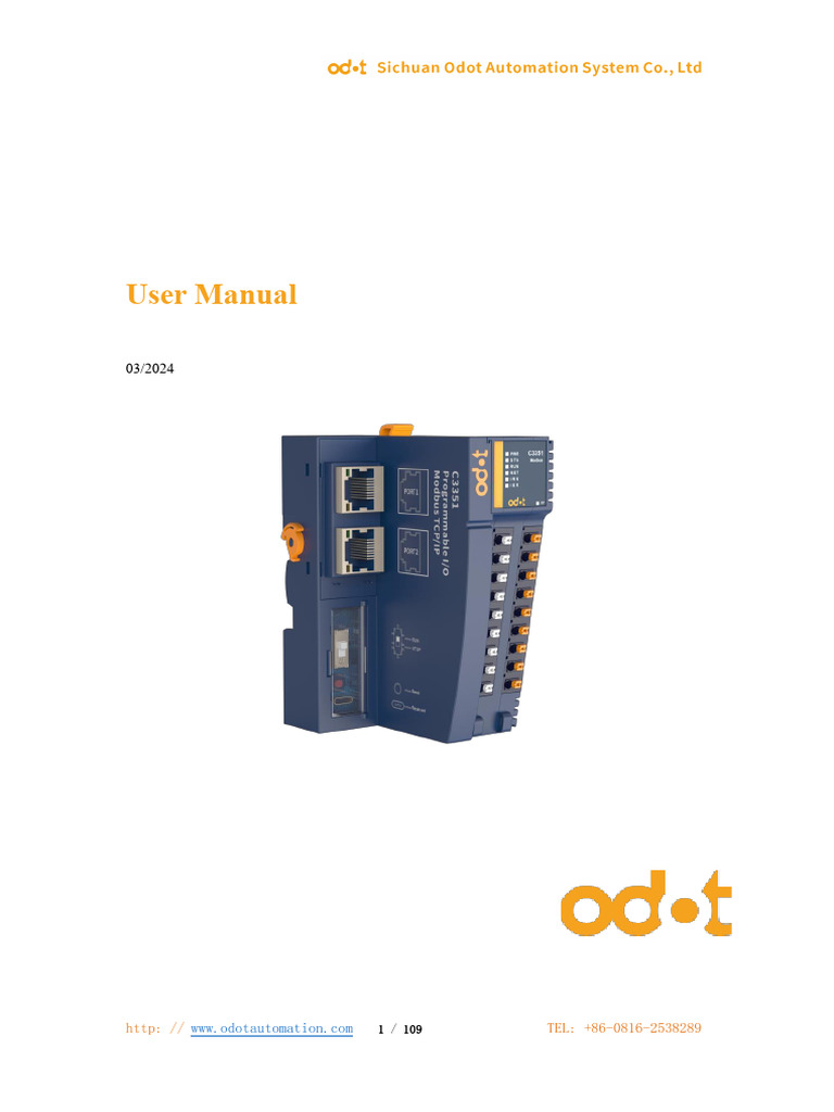 ODOT C3351 PLC User Manual Guide | PDF | Programmable Logic Controller ...