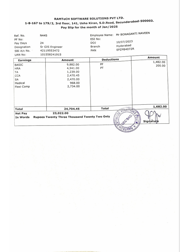 January Payslip | PDF