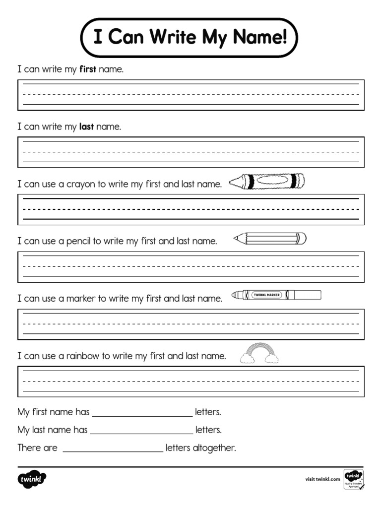 First and Last Name Writing Practice Activity | PDF