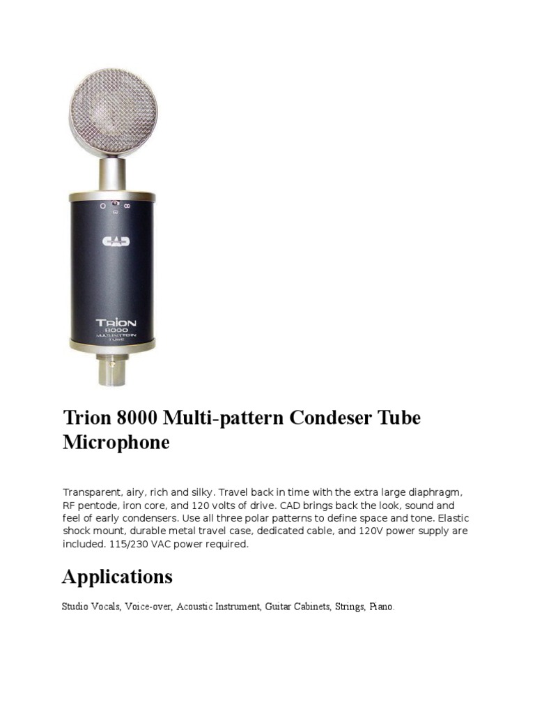 Trion 8000 Multi | PDF | Microphone | Audio Electronics