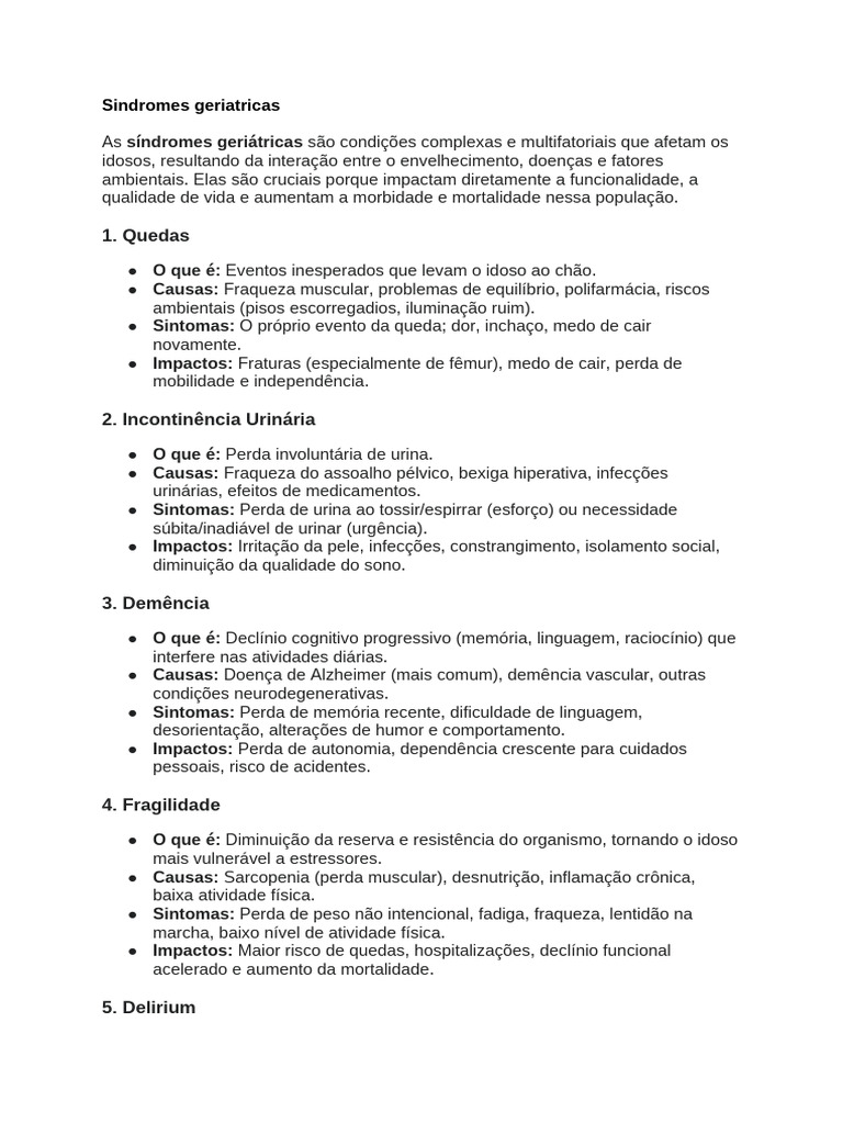 Sindromes Geriatricas Tec Enf | PDF | Demência | Terceira idade