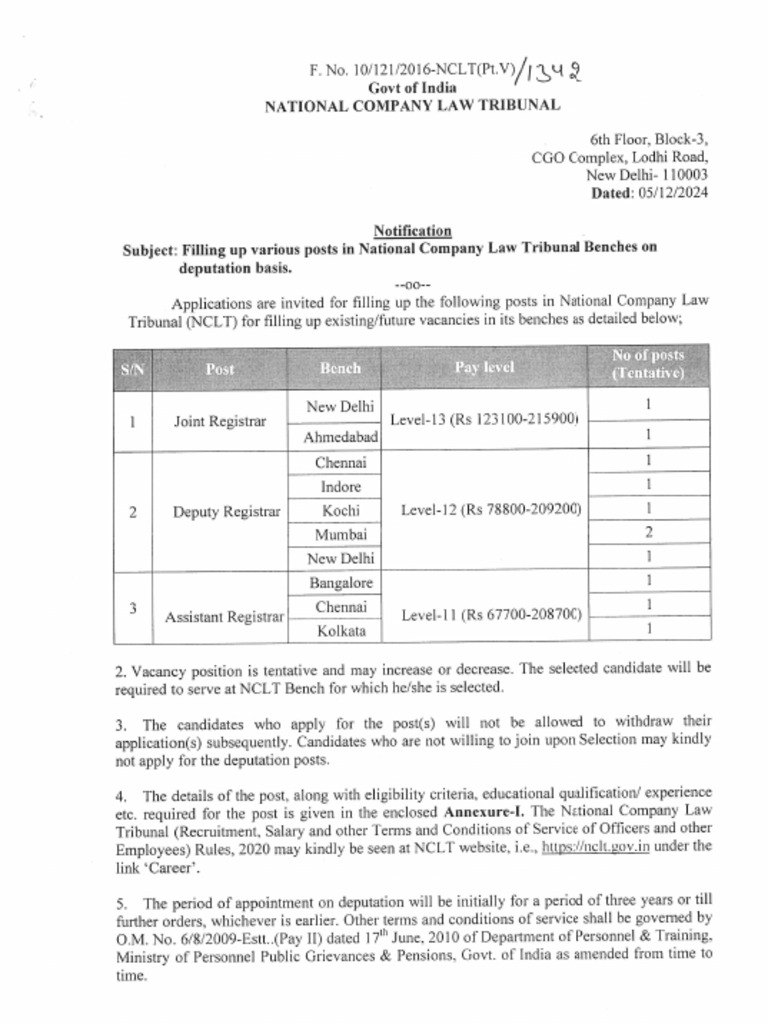 11 JointDetails Application Form NCLT | PDF