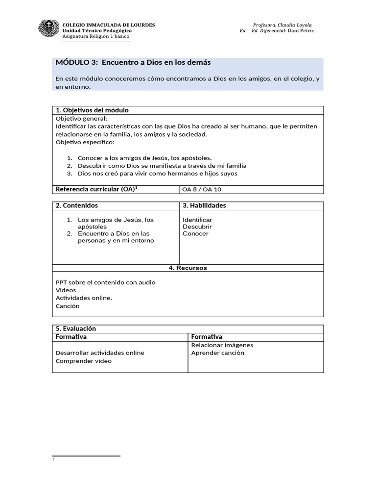 Modulo 3, 1 Básico Guía Metodológica | PDF