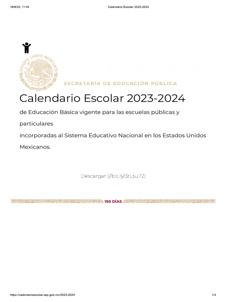 Calendario Escolar 2023-2024 SEP | PDF
