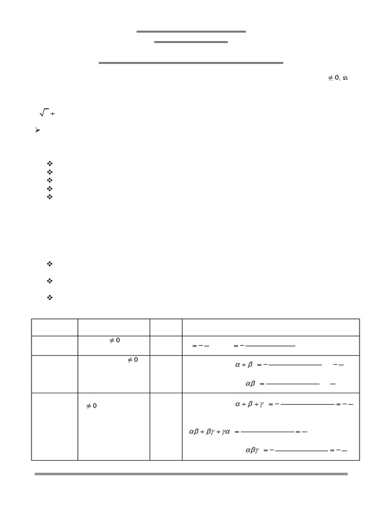 Grade 10 Quick Notes Unit 2 (Polynomials) | PDF | Quadratic Equation ...