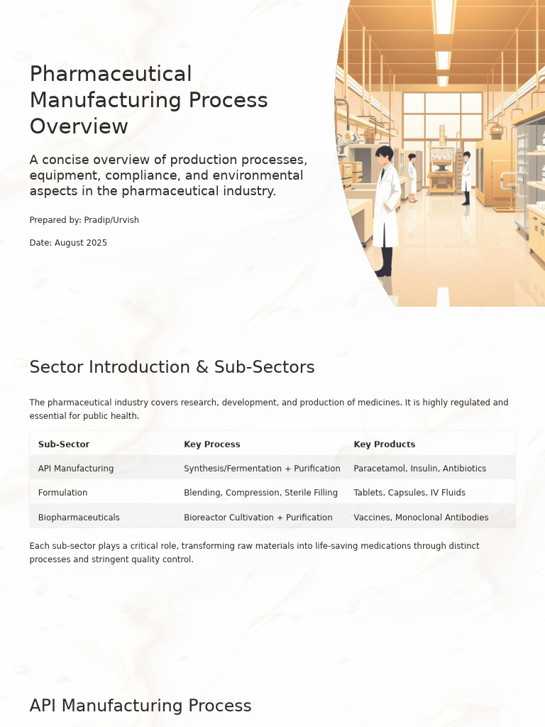 Pharmaceutical Manufacturing Process Overview | PDF | Tablet (Pharmacy ...