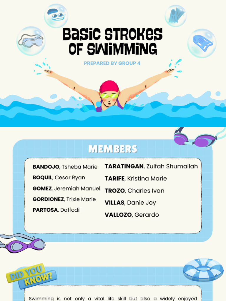 Four Basic Swimming Strokes Explained | PDF | Swimming | Athletic Sports