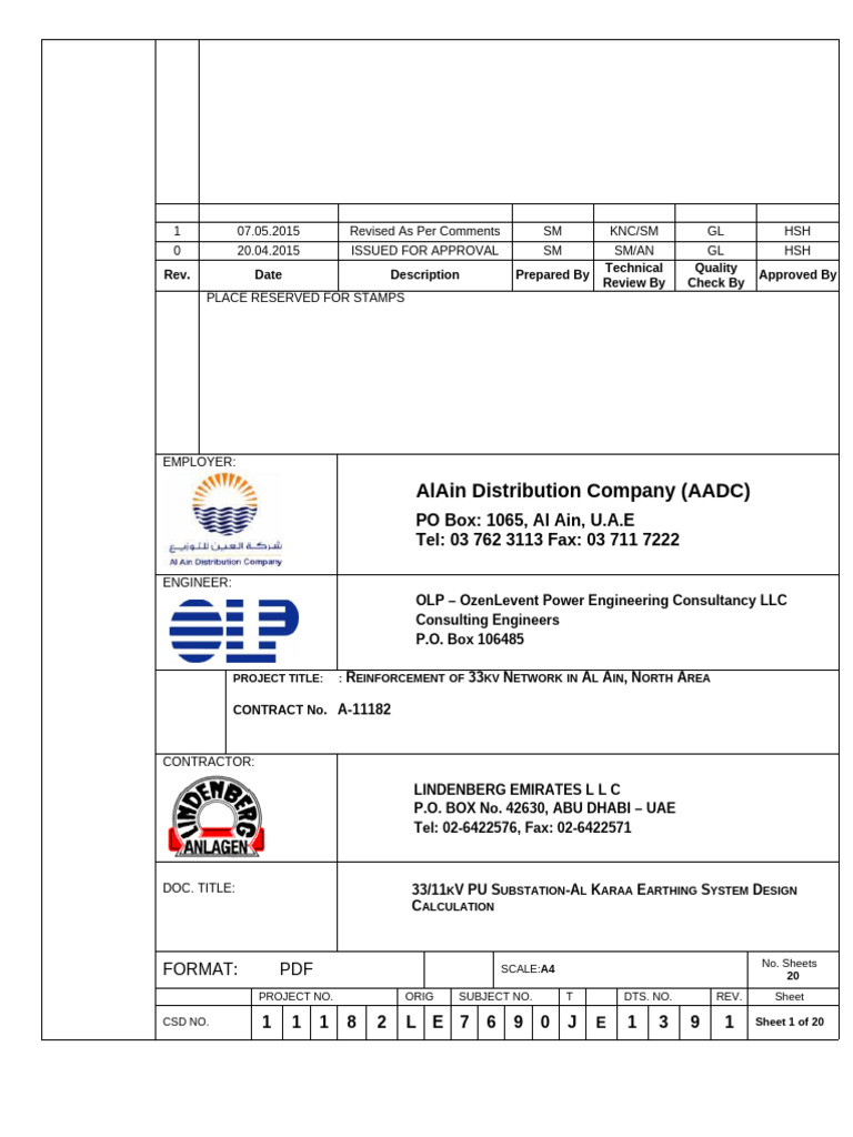33/11KV Substation Earthing Design | PDF