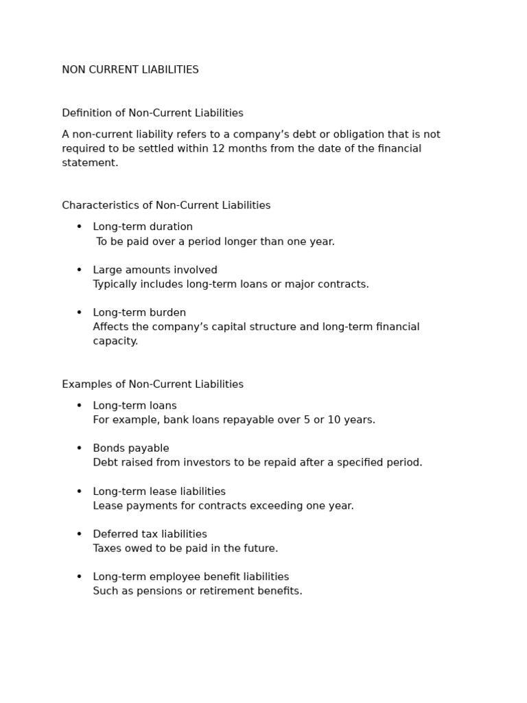 Understanding Non-Current Liabilities | PDF