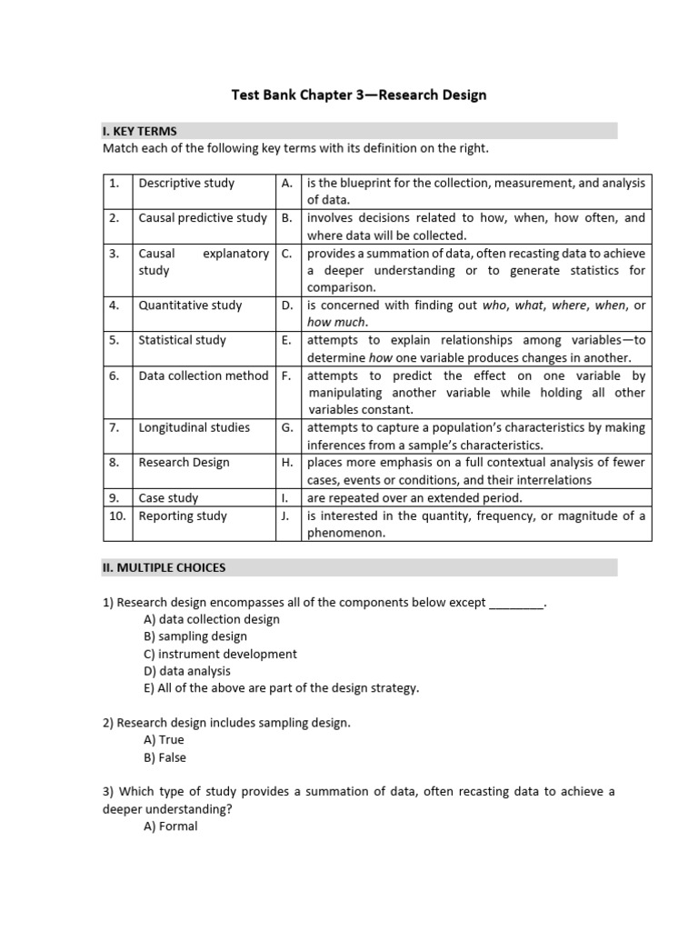 Research Design Key Terms and Concepts | PDF | Statistics | Statistical ...