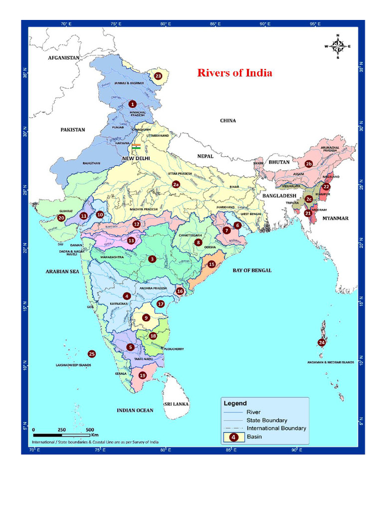 Rivers of India Map | PDF