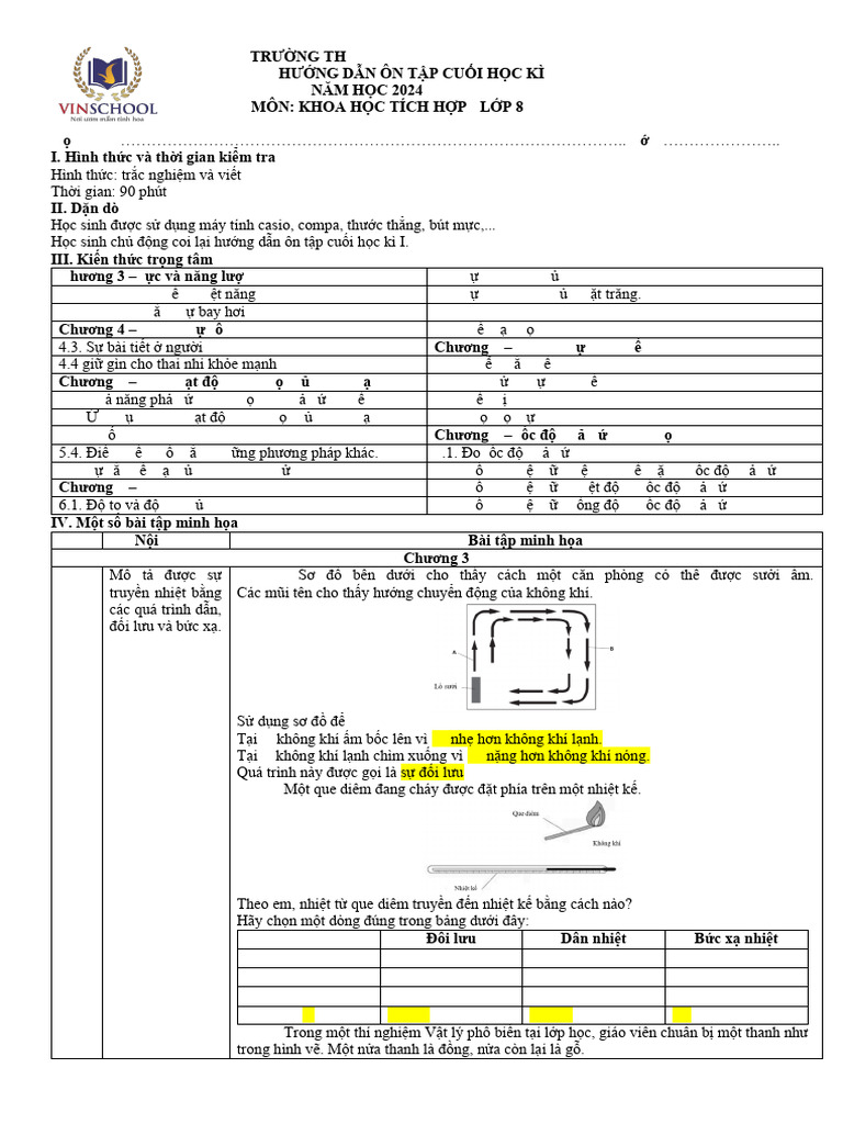 KHTH k8 Dap An Huong Dan On Tap Cuoi Hkii | PDF