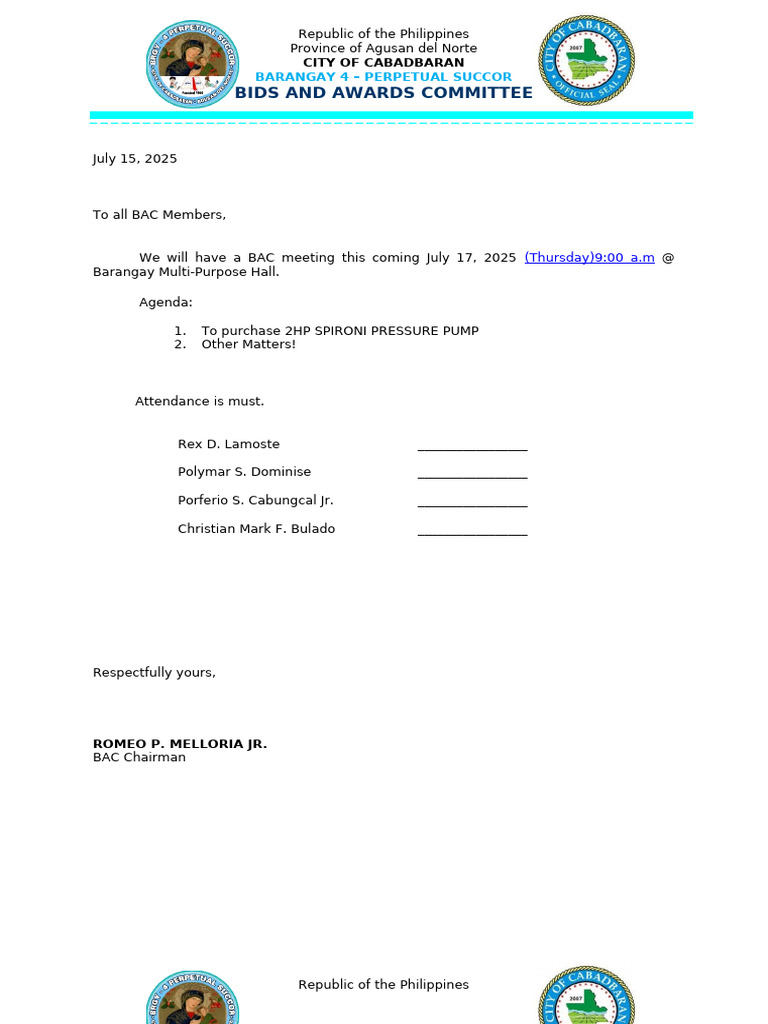 BAC Meeting Minutes: 2HP Pump Purchase | PDF | Government