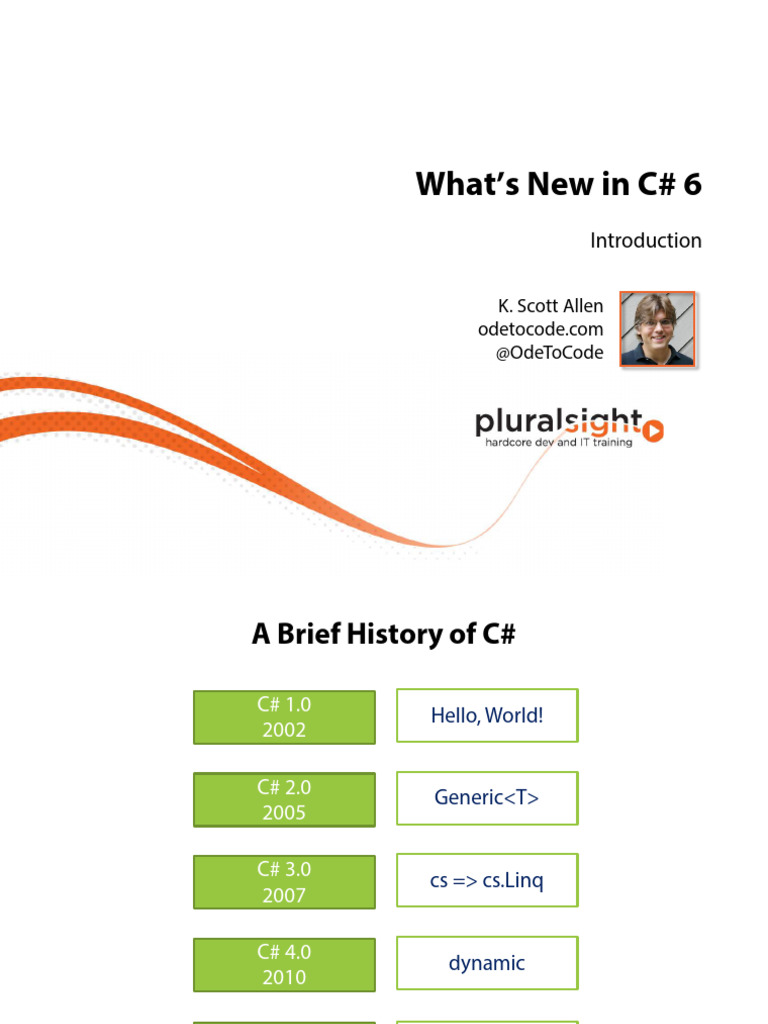 1 Csharp 6 Whats New m1 Slides | PDF