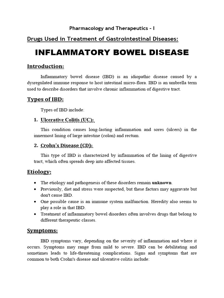 Inflammatory Bowel DIsease by M.muneeb | PDF | Inflammatory Bowel Disease | Ulcerative Colitis