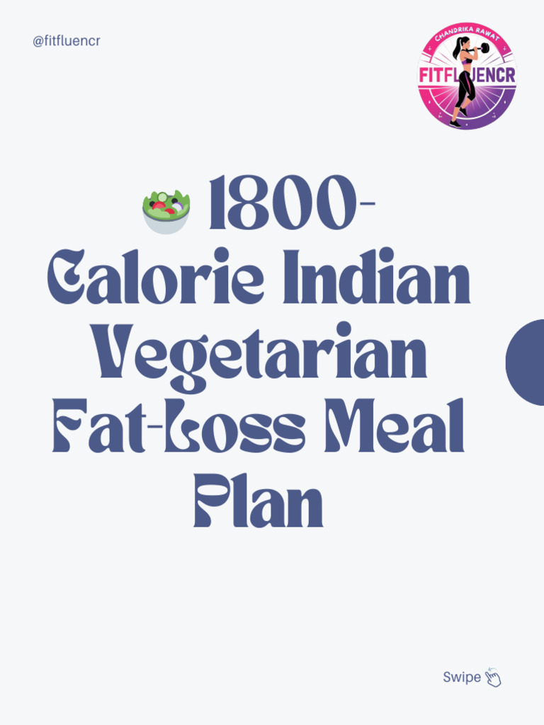 1800-Calorie Indian Vegetarian Meal Plan | PDF | Meal | Indian Cuisine