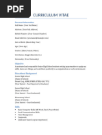 Grade 12 Work Immersion Resume Template | PDF | Career & Growth