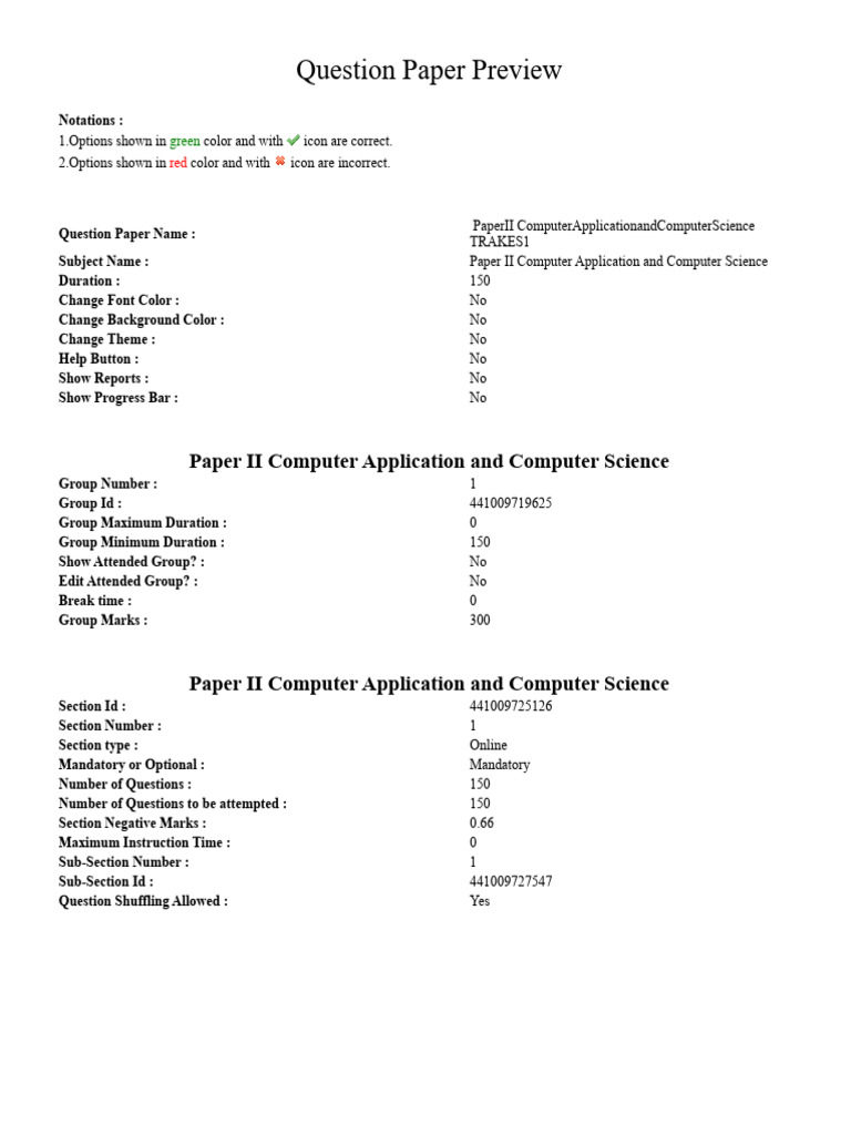 Computer Science MCQ Question Paper | PDF | Multiple Choice ...