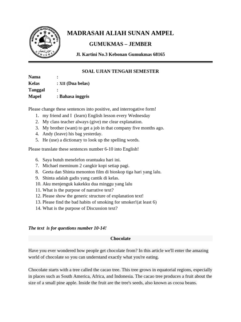 Uts Big XII | PDF | Chocolate | Cocoa Bean