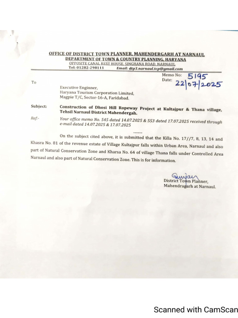 CTP Narnaul Letter | PDF