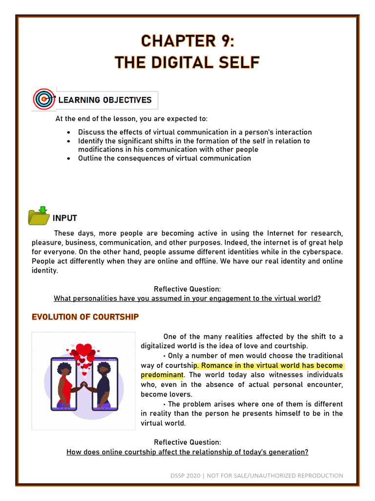 Lesson 9 The Digital Self | PDF | Anonymity | Virtual World