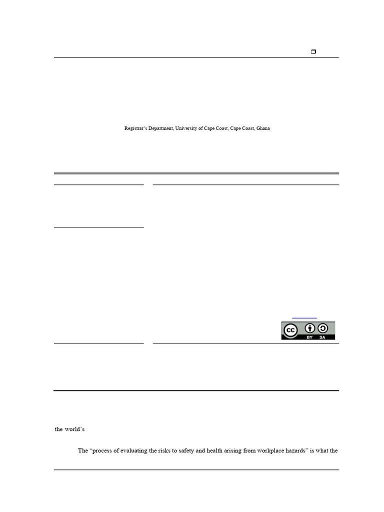 Occupational Safety Risks for Morticians in Ghana | PDF | Occupational ...