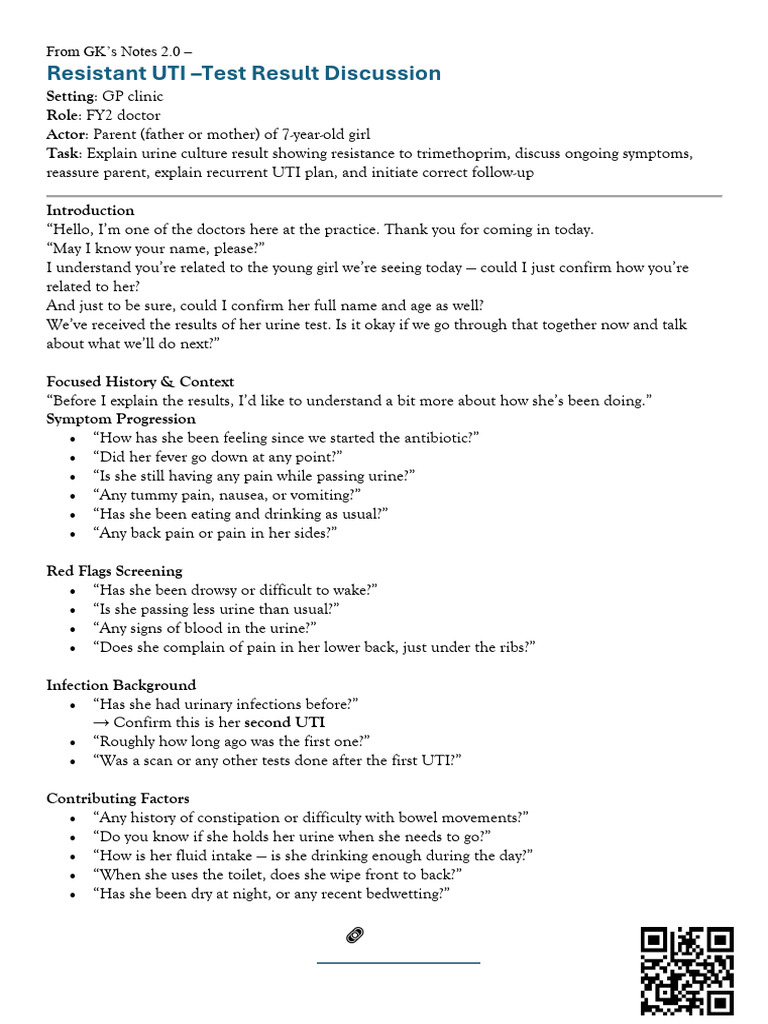 GK's Notes 2.0 - Resistant UTI | PDF | Urinary Tract Infection | Urology