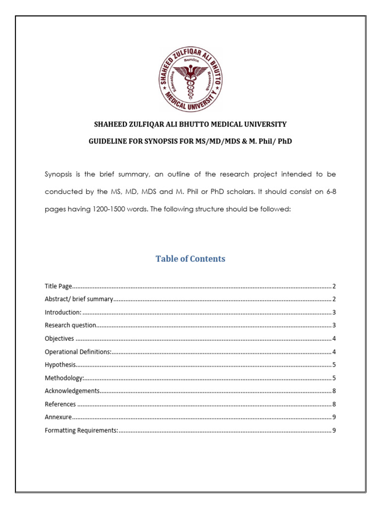 Guidelines For Synopsis Writing | PDF | Clinical Trial | Randomized Controlled Trial