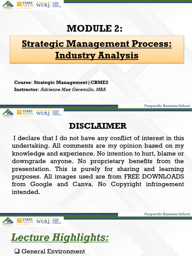Module 2 - Strategic Management | PDF | Swot Analysis | Strategic ...