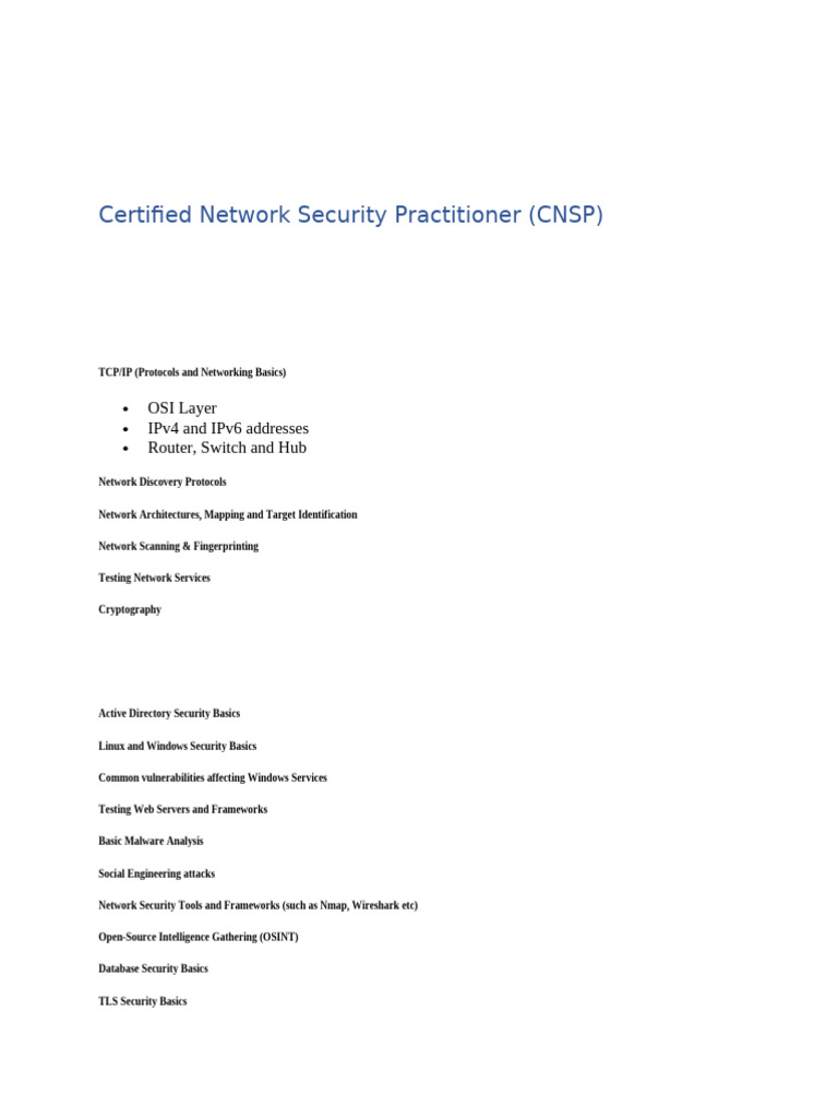 CNSP Study Guide: Network Security Essentials | PDF