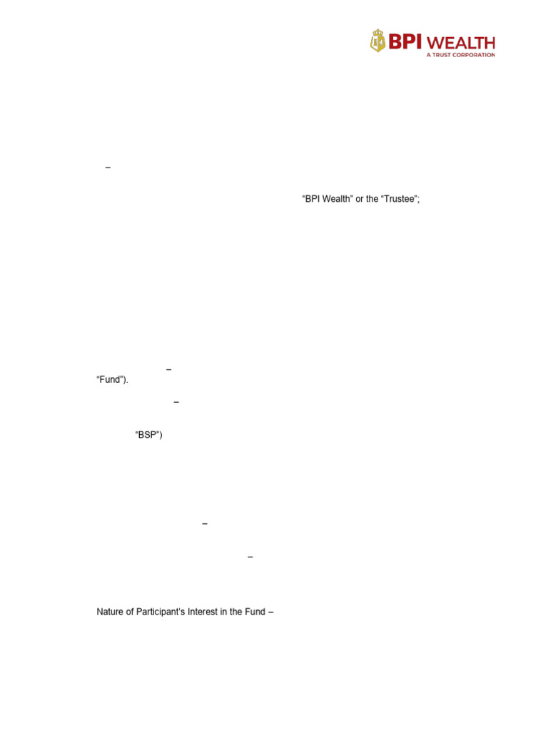 BPI Short Term Fund Plan Rules | PDF | Financial Risk | Bonds (Finance)