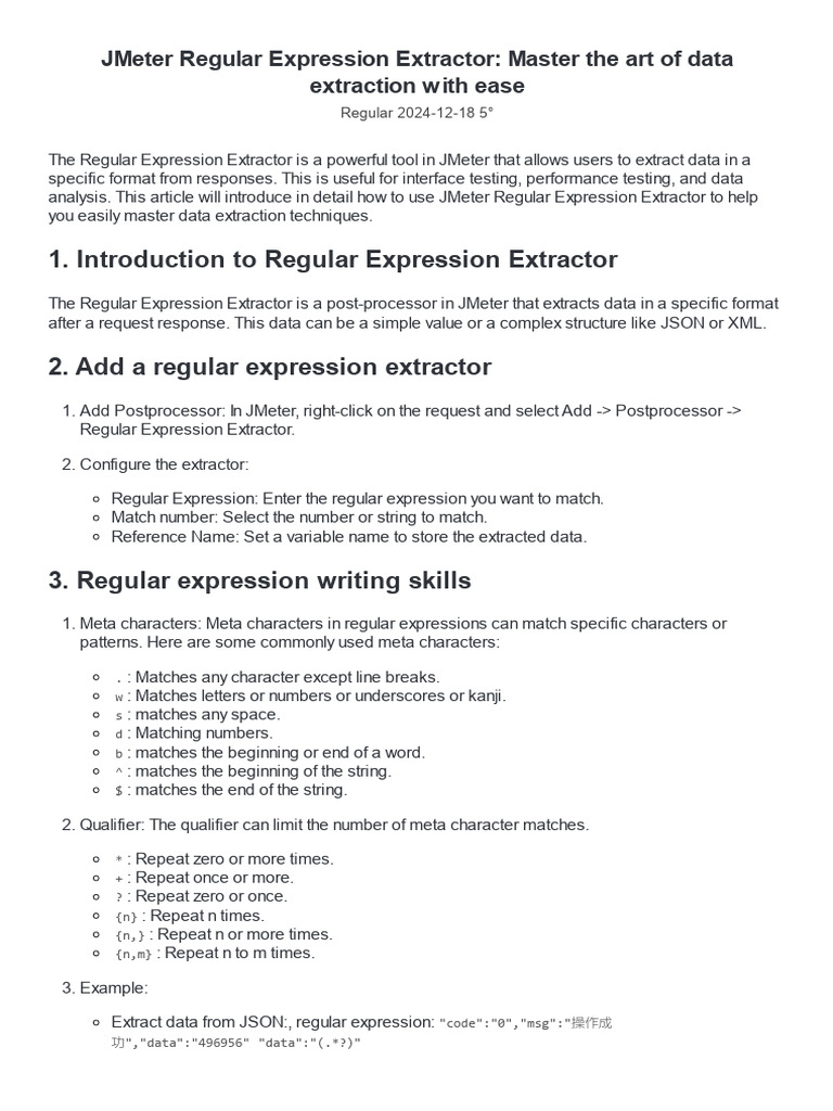 JMeter Regular Expression Extractor - Master The Tricks of Data ...