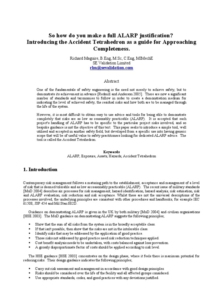 ALARP Justification | Risk | Risk Management