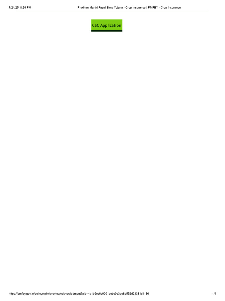 Pradhan Mantri Fasal Bima Yojana - Crop Insurance - PMFBY - Crop Insurance-6 | PDF