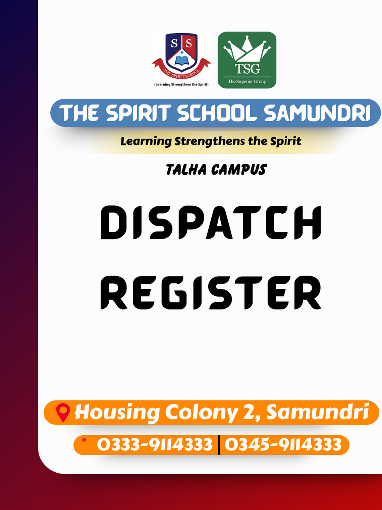 Dispatch Register: Housing Colony 2, Samundri | PDF