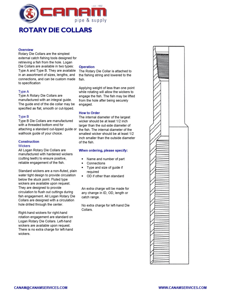 CANAM Rotary Die Collars | PDF | Mechanical Engineering