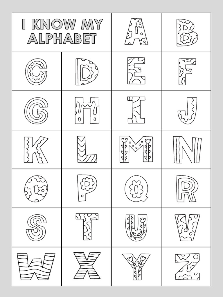 Alphabet English Worksheet in White Pink Illustrative Style | PDF
